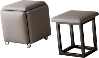 Generic Platzsparende Nesthocker im 5er-Set, stapelbare Mehrzweckhocker, for kleine Wohnungen, Klassenzimmer, Garten, B&uuml;ro, Balkon(Color 5,45x45cm)