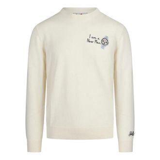 MC2 Saint Barth Pull &agrave; col rond Heron - Homme - Pulls - Blanc - Taille: M