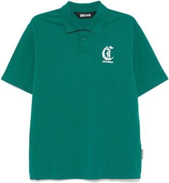 Just Cavalli Poloshirt mit Logo-Print - Grün