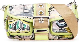 Prada Hobo Bags - Tessuto Stampata Venezia Shoulder Bag - Gr. unisize - in Gr&uuml;n - f&uuml;r Damen