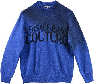 Versace Jeans Couture Homme, Pulls, Bleu, Taille: L Maglia Degrad&eacute; Logo