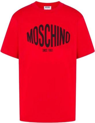 Moschino unisex, Tops, Rouge, Taille: 2XL T-shirt imprim&eacute; en jersey de coton