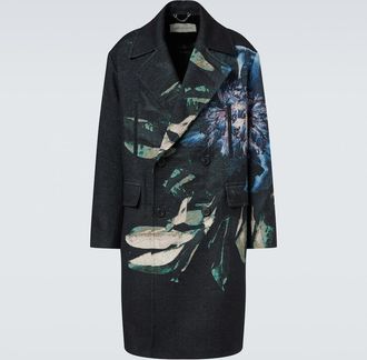 Dries Van Noten Manteau imprimé en jacquard