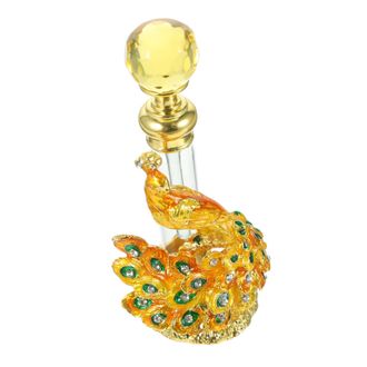 Angoily Vintage Parfümflasche Glas 4 Ml Nachfüllbar Für Ätherische Öle Retro Duftflakon Mit Metall Korpus Dekorativ Für Badezimmer Und Schminktisch