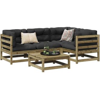vidaXL 5-tlg. Garten-Sofagarnitur Kiefernholz Impr&auml;gniert vidaXL908087