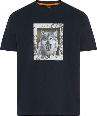 HUGO BOSS T-Shirt Te lupo runder Ausschnitt, regular fit, Fotodruck