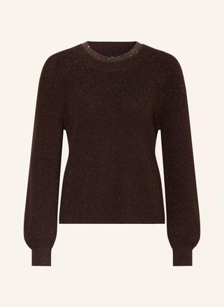 Monari Monari Pullover Mit Glitzergarn Und Schmucksteinen braun