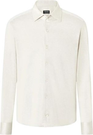Ermenegildo Zegna Homme, Chemises, Blanc, Taille: M Chemise en soie/lin/coton