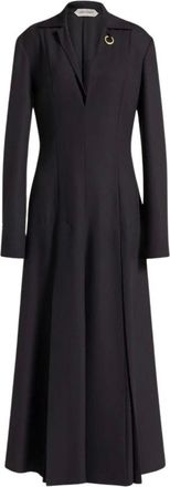 Alberta Ferretti Femme, Robes, Noir, Taille: 42 FR Longue robe en laine avec piercings