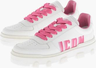 Dsquared2 ICON Leather Low-Top Sneakers BASKET with Faded Monogram size 36