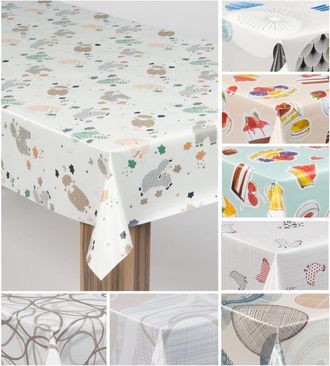 Laro Wachstuch-Tischdecke Wachstischdecke Gartentischdecke, Muster:Schäfchentraum Kinder, Größe:140x1000