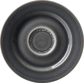 Ritzenhoff & Breker Toledo Espressountertasse, 12 cm, Runde Untertasse mit Farbverlaufstruktur, Reaktivglasur, Passend für Espressotasse (90 ml), Steinzeug, Dunkelgrau