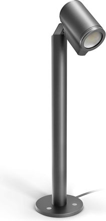 Steinel LED Strahler Spot Way N, 7,86 W Wegeleuchte mit Dämmerungsautomatik, 512 lm, Aluminium, IP44, Anthrazit, Grau