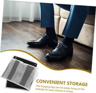 Garneck Fächer Mesh Schuh Organizer aus Robustem Vliesstoff Hängend für Bettseite oder Tür Kompakte Aufbewahrungstasche für Schuhe Toilettenartikel und Zubehö