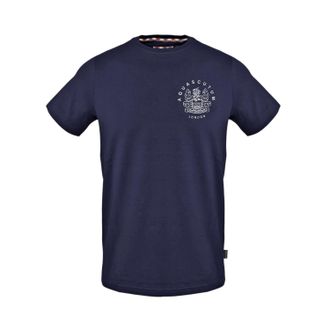 Aquascutum T-Shirt f&uuml;r Herren, Rundhalsausschnitt, Jersey (Marine)