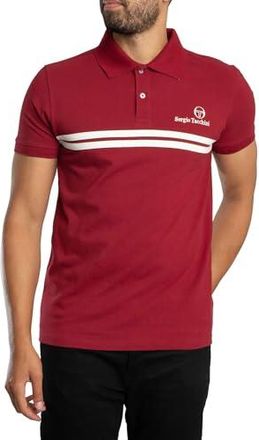 Sergio Tacchini Homme Nouveau Polo Supermac, Rhubarb/Gardenia/Aruba Blue, XXL