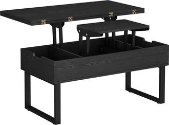 Vicco Couchtisch Lifty, Schwarz, 100 x 50 cm mit Liftfunktion