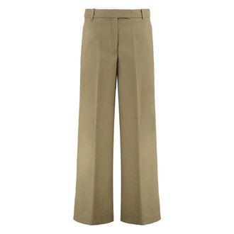 Calvin Klein Weite Hose aus Wollgabardine - - Trousers - Damen - Braun - 2XS