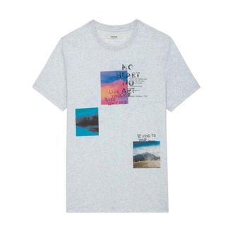 Zadig&Voltaire T-shirt Multiposter Photoprint - Homme - Tops - Gris - Taille: S
