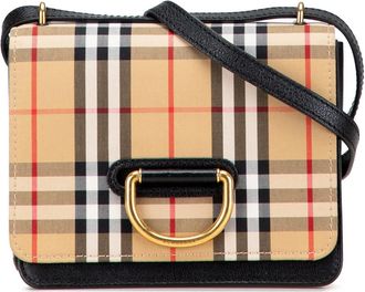 Burberry Hobo Bags - Small Goatskin Trimmed House Check Canvas D Ring C - Gr. unisize - in Braun - f&uuml;r Damen