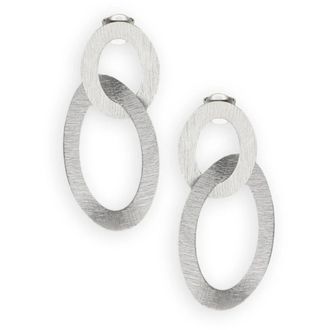 Lott. Gioielli Double Oval Charm Satin Earring - - Accessories - Damen - Grau - ONE SIZE