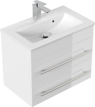 Magnolia Home Badm&ouml;bel Mars 600 Slimline SoftClose Farbe Weiss Hochglanz