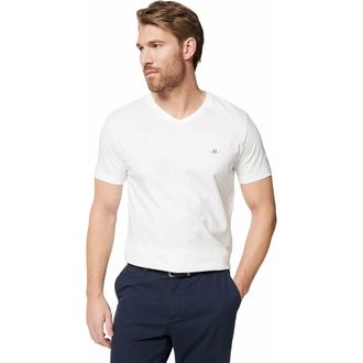 GANT Slim Fit Shield V-Neck T-Shirt - - Tops - Herren - Wei&szlig; - L