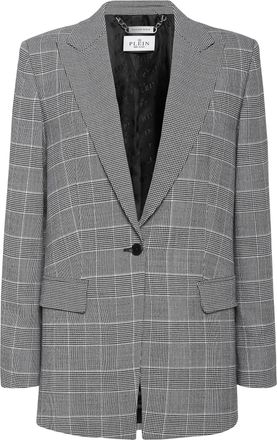 Philipp Plein Boyfriend Fit Blazer Prince Of Wales Crest