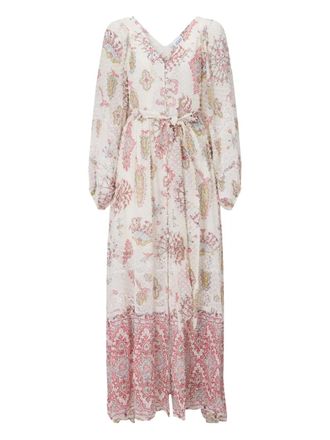 Hayley Menzies robe longue à fleurs - Blanc