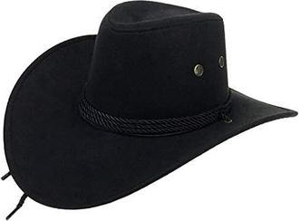 Generic Chapeau de cowboy pour homme et femme - Durable - Chapeau de cowgirl vintage &agrave; large bord - Chapeau de cowboy - Costume de f&ecirc;te - R&eacute;glable - L&eacute;ger - C