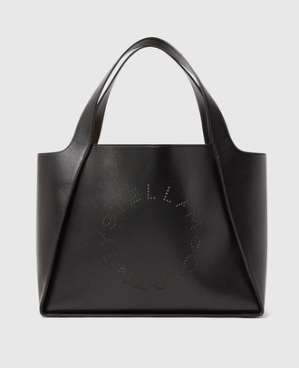 Stella McCartney Logo Tote Bag, Woman, Black