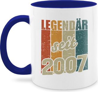 Shirtracer Tasse Tassen 325ml - 18. Geburtstag - Legend&auml;r seit 2007-325 ml - Dunkelblau - geschenke f&uuml;r 18 j&auml;hriger 18.geburtstag junge geschenk vollj&auml;hrigkeit z