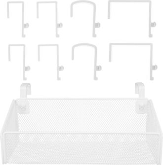 PartyKindom Bett Organizer Zum Einh&auml;ngen: Metall Ablagekorb H&auml;ngeregale F&uuml;r Zuhause Handy Schlafzimmer Nachttisch B&uuml;ro Studentenwohnheim Wei&szlig;es Eisendesign