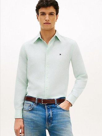 Tommy Hilfiger Chemise coupe standard en dobby de lin