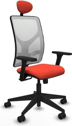 Piqueras y Crespo Drehstuhl mit R&auml;dern, mit 3D-Armlehnen, h&ouml;henverstellbarer Lendenwirbelst&uuml;tze und festem Kopfteil, ausgestattet mit 3 Positionen und Schneideschaum, W