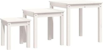 vidaXL Vidaxl - Tables gigognes 3 pcs Blanc Bois de pin massif