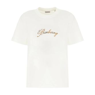 Burberry Logo Baumwoll-T-Shirt - - Tops - Damen - Wei&szlig; - S