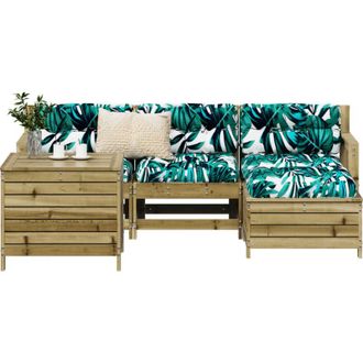 vidaXL Salon de jardin 5 pcs bois de pin impr&eacute;gn&eacute; vidaXL