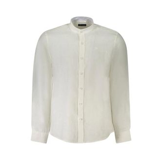 North Sails Homme, Chemises, Blanc, Taille: M Chemise Blanche en Lin avec Col Cor&eacute;en