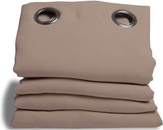 MOONDREAM Rideau Phonique Beige - P&eacute;lican, en 145x260 cm, finition OEillets