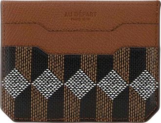 Au D&eacute;part Femme, Accessoires, Multicolore, Taille: ONE Size Porte-cartes en cuir imprim&eacute;