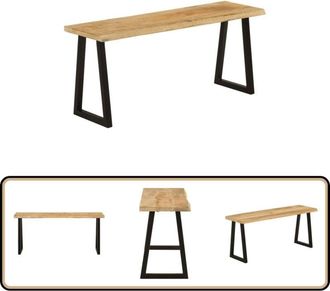 vidaXL Bank Baumkante 105 cm Massivholz Mango - Sitzbank - Mangoholz - Gartenbank - Wohnzimmersitzgelegenheit - Industrielle Bank
