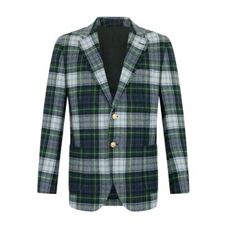 Brooks Brothers Tartan Wollblazer mit Goldkn&ouml;pfen - - Jackets - Herren - Gr&uuml;n - XL