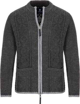 Almbock Herren Strickjacke mit Rei&szlig;verschluss, anthrazit grau, Gr&ouml;&szlig;e S
