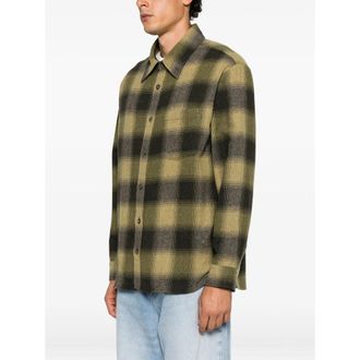 A.P.C. Checkered Wool-Blend Overshirt - Green
