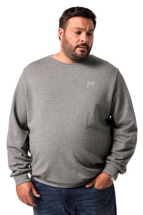 Men Plus Herren große Größen Übergrößen Menswear L-8XL Men+ Sweatshirt, Basic, Rundhalsausschnitt, bis 8 XL grau Melange 8XL 834865123-8XL