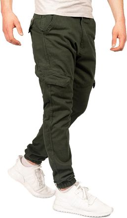 Alessandro Salvarini A. Salvarini Herren Designer Cargo Hose Strech Cargohose Taschen AS274 [AS-274-Olive-W32-L32]