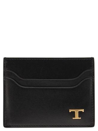 Tod's Tods Portemonnaies - Leather Card Holder With Logo - Gr. unisize - in Schwarz - f&uuml;r Damen