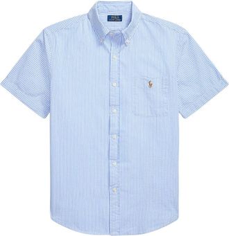 Ralph Lauren Homme, Chemises, Bleu, Taille: XL Short Sleeve Chemises