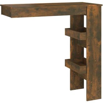 Les Tendances Table haute de bar murale Chêne fumé 102x45x103,5 Bois dingénierie